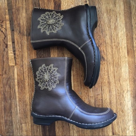 Tsonga | Shoes | Tsonga Embroidered Floral Western Leather Calf High ...